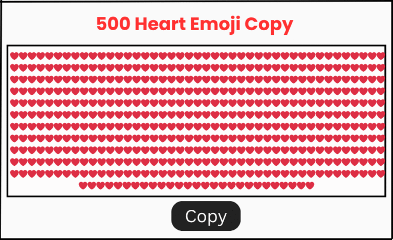 500 Heart Emojis Generate [ 💚💛♡♥ 🎔] Copy Paste